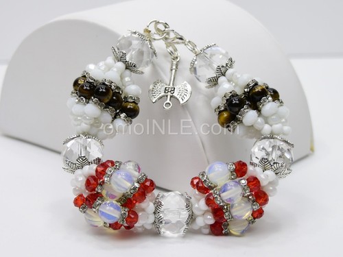 IDDE DE MAZO DE OBATALA BABA ASHO CON OPALITA Y OJO DE TIGRE ...