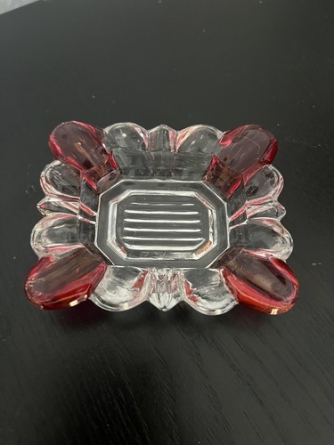 VTG Westmoreland Ruby Red/Clear Flashed Glass Ashtray/Trinket Dish | eBay