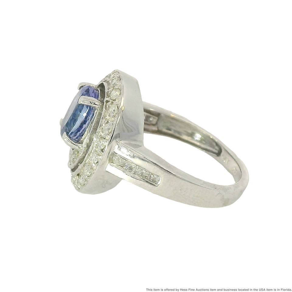 Chuck Clemency Signed 14K White Gold Tanzanite Diamond Fashion Ring ...
