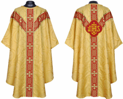 NEW Yellow gothic vestment & stole set, Gothic chasuble, casula, casel ...