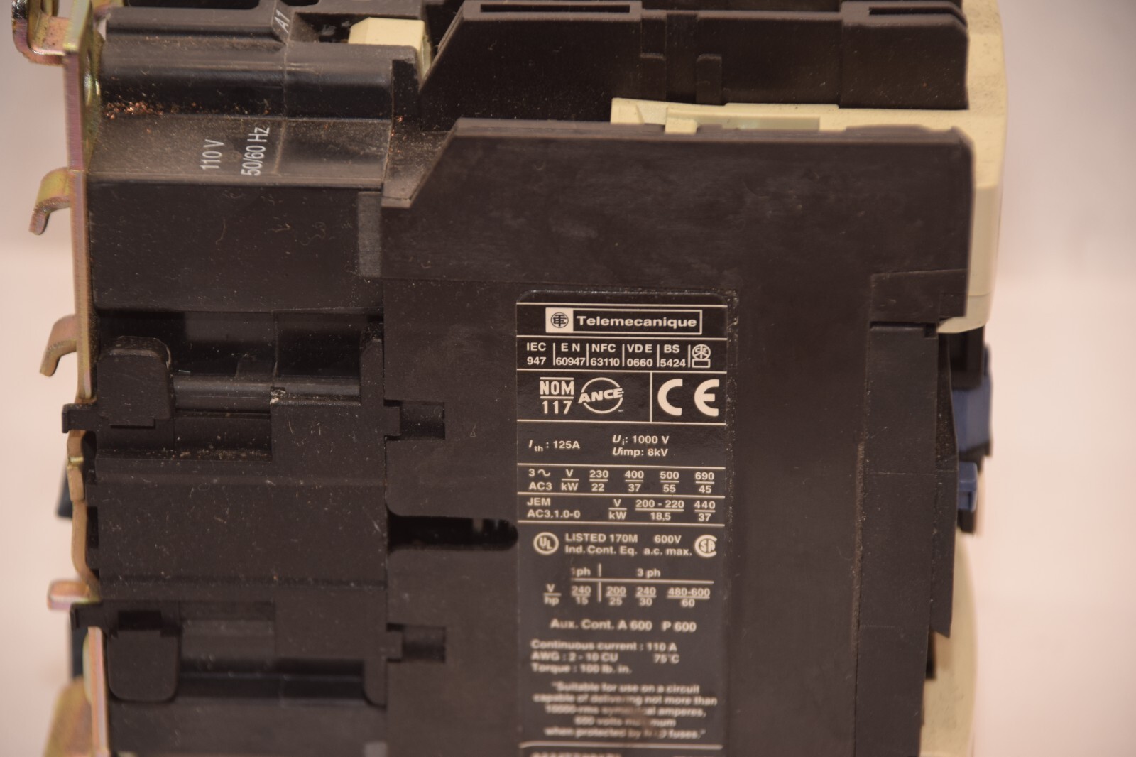 TELEMECANIQUE LC1 D8011 , LC1D8011 3Ph Contactor 110V Coil | eBay