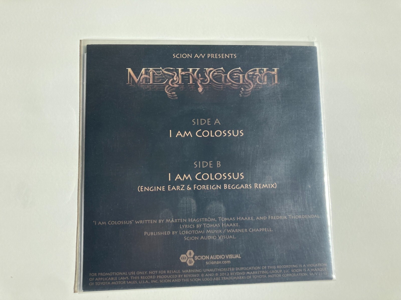 Meshuggah - I Am Colossus 7 inch vinyl LP, new, mint, animals as ...