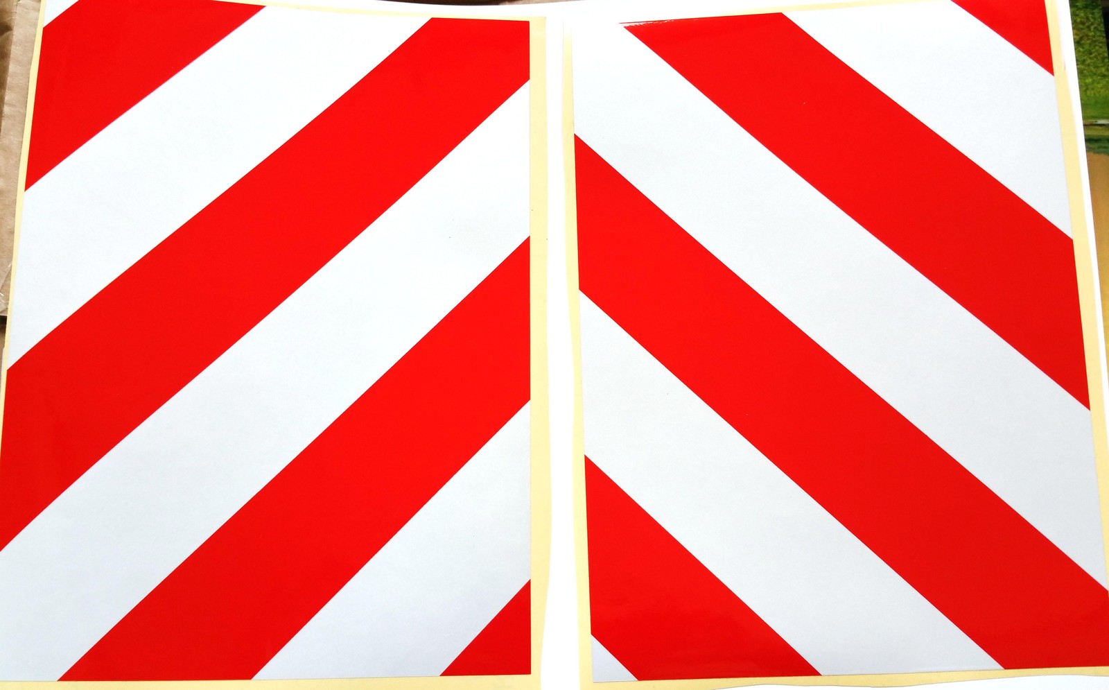 Reflective Chevrons 2 Sheets 11" x 8" hazards, cars, vans,trailers ...
