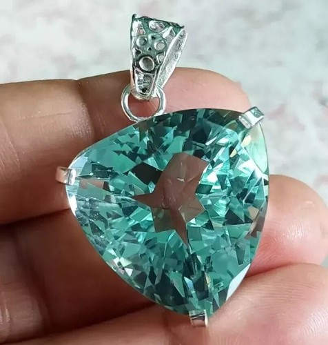 Brazilian Certified Natural Trillion 94.6 Ct+ Aquamarine Pendant ...