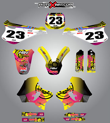 YAMAHA WR 250 1994 - 1997 Full Custom Sticker Kit NEON style graphics ...