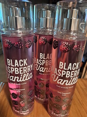 Bath and body works Black Raspberry Vanilla Fragrance Mist set 3~8oz ...