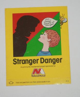 Retro Sticker -Stranger Danger... PSST beware of Strangers | eBay