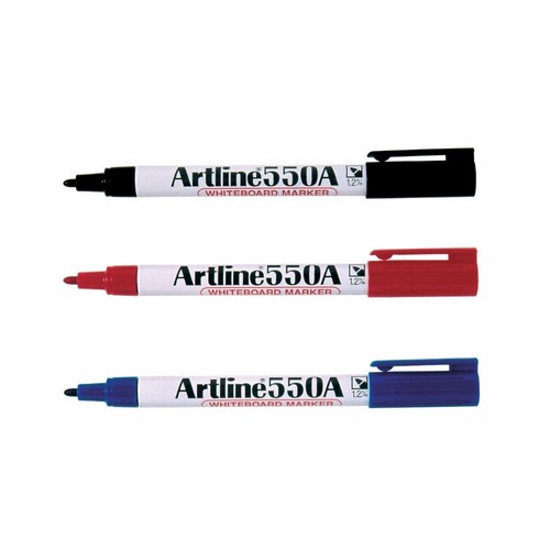 Artline 550A Whiteboard Marker Colour Pen 1.2mm Dry Erase|Red Blue ...