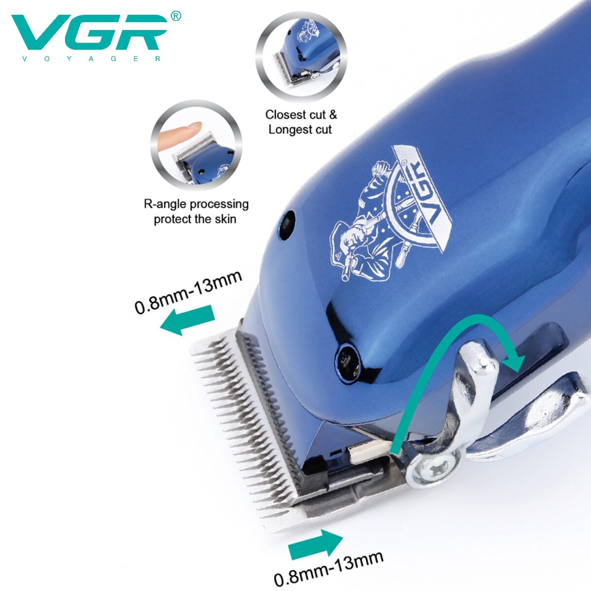 VGR Hair Cutting Machine Electric Hair Clipper Haircut Barber Trimmer ...