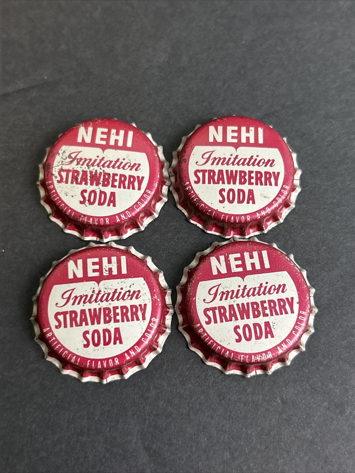 Rare Vintage NEHI Imitation Strawberry Soda Cork Lined bottle cap Lot ...
