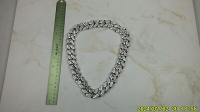 Silver Plastic Hip Hop Iced Bling Out Necklace Chain Looks Amazing | eBay