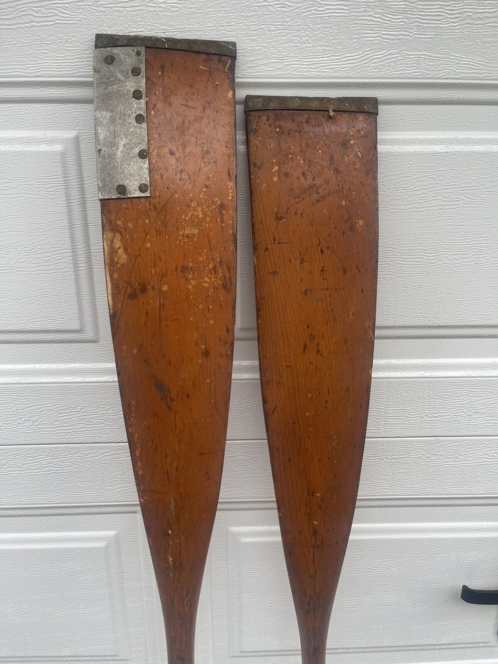 Rare antique Set Paddle Wood SCULL ROWING Oars Sculling | eBay