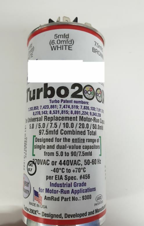 UNIVERSAL Replacement Motor Run Capacitor 5ΜF TO 97.5ΜF 440VAC Turbo ...