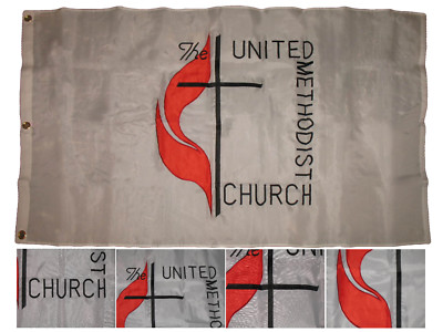 3x5 Embroidered United Methodist Church 300D Nylon Flag 3'x5' 3 Clips ...