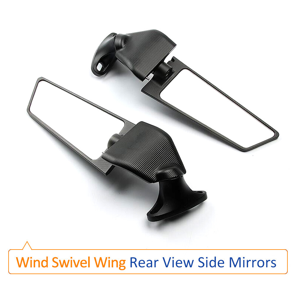 For Kawasaki 2005 2006 ZX6R 636 Wind Swivel Wing CNC Rear View Side ...