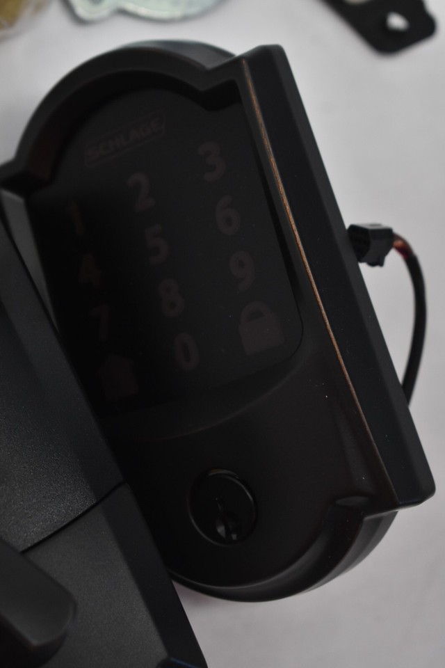 Schlage Camelot Encode Smart WiFi Deadbolt Aged Bronze Electronic ...