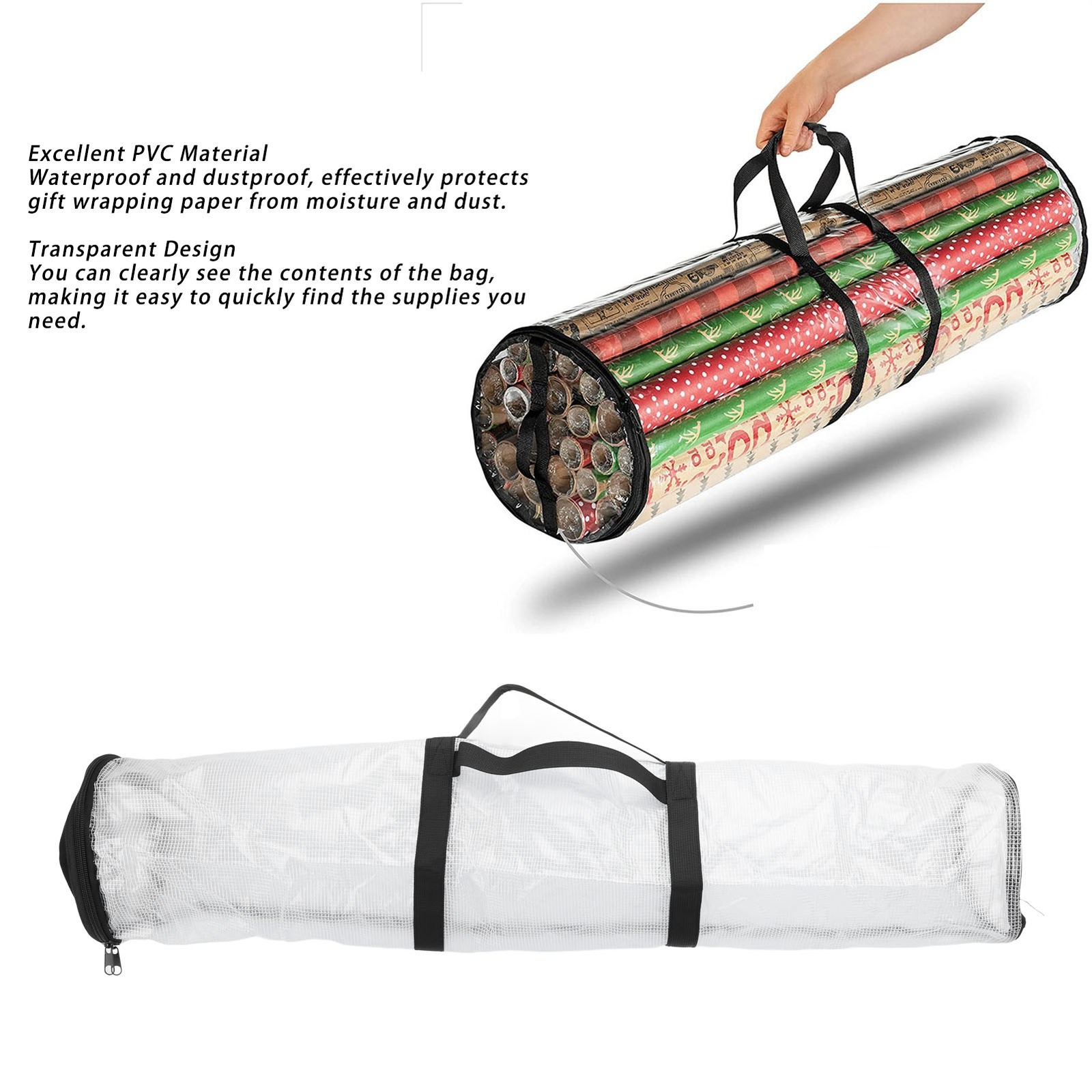 Gift Wrap Organizer Dust Proof Wrapping Paper Storage Bag PVC For ...