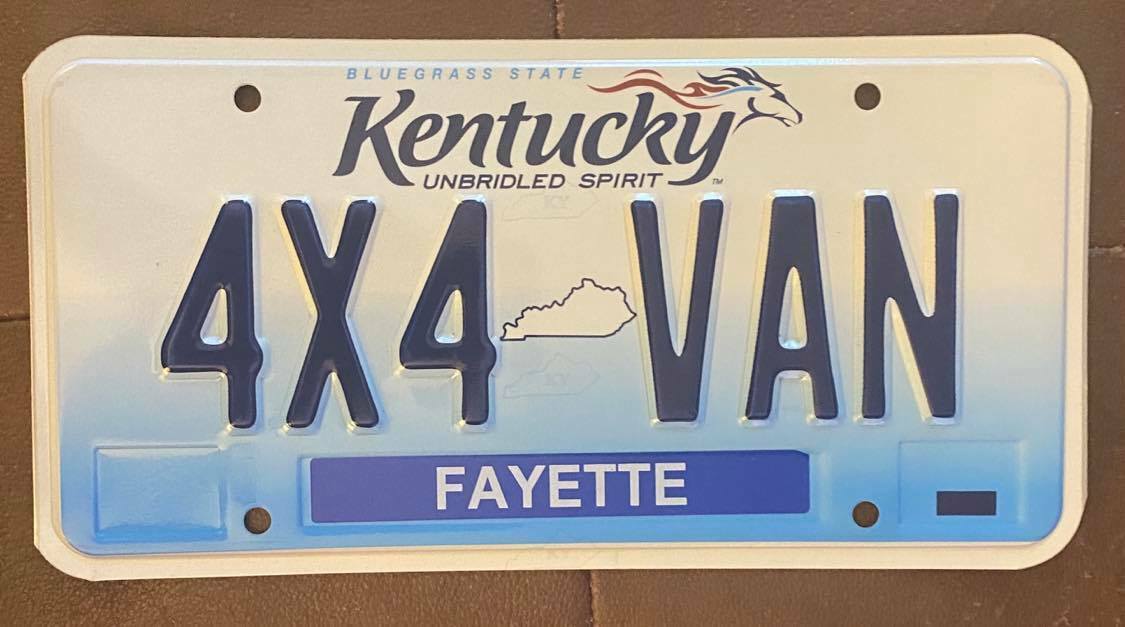 Kentucky VANITY License Plate 4X4 VAN | eBay