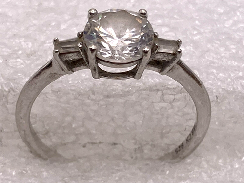 IBB CN Sterling Silver Engagement Style Solitaire Cubic Zirconia Ring ...