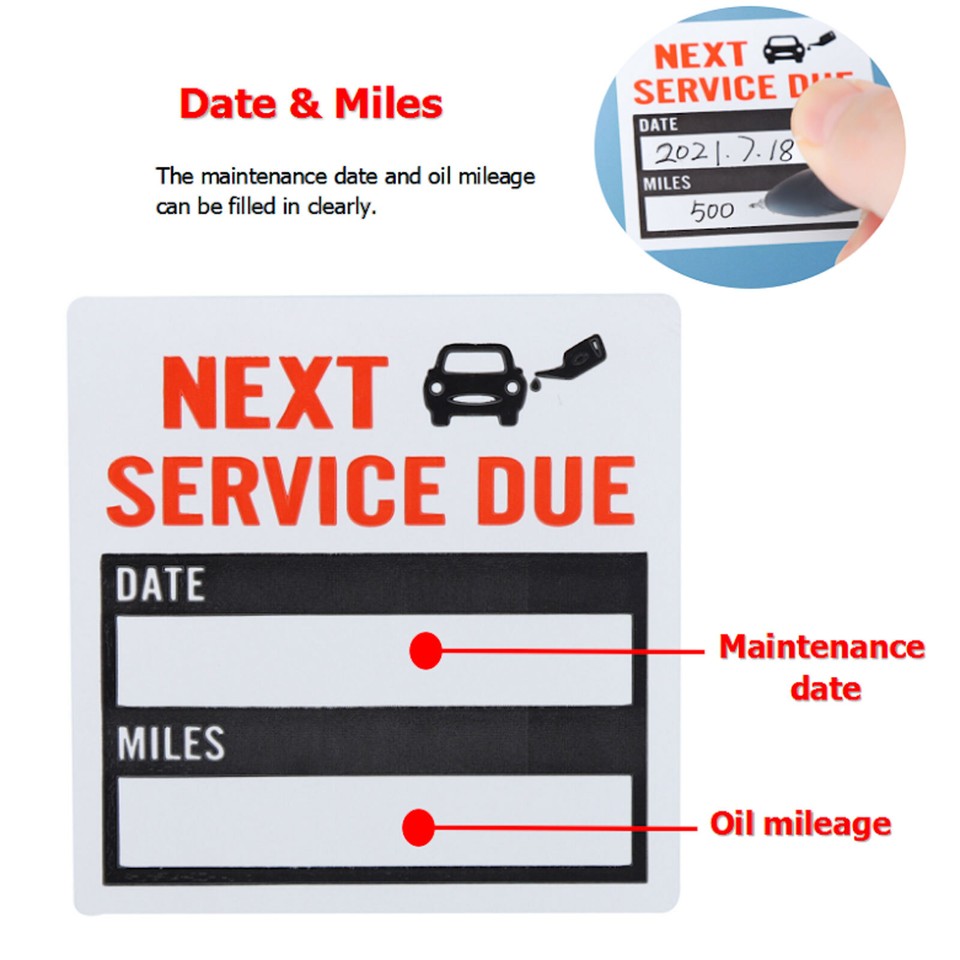 600pcs Oil Change Stickers Next Service Due Reminder Roll Car Window ...