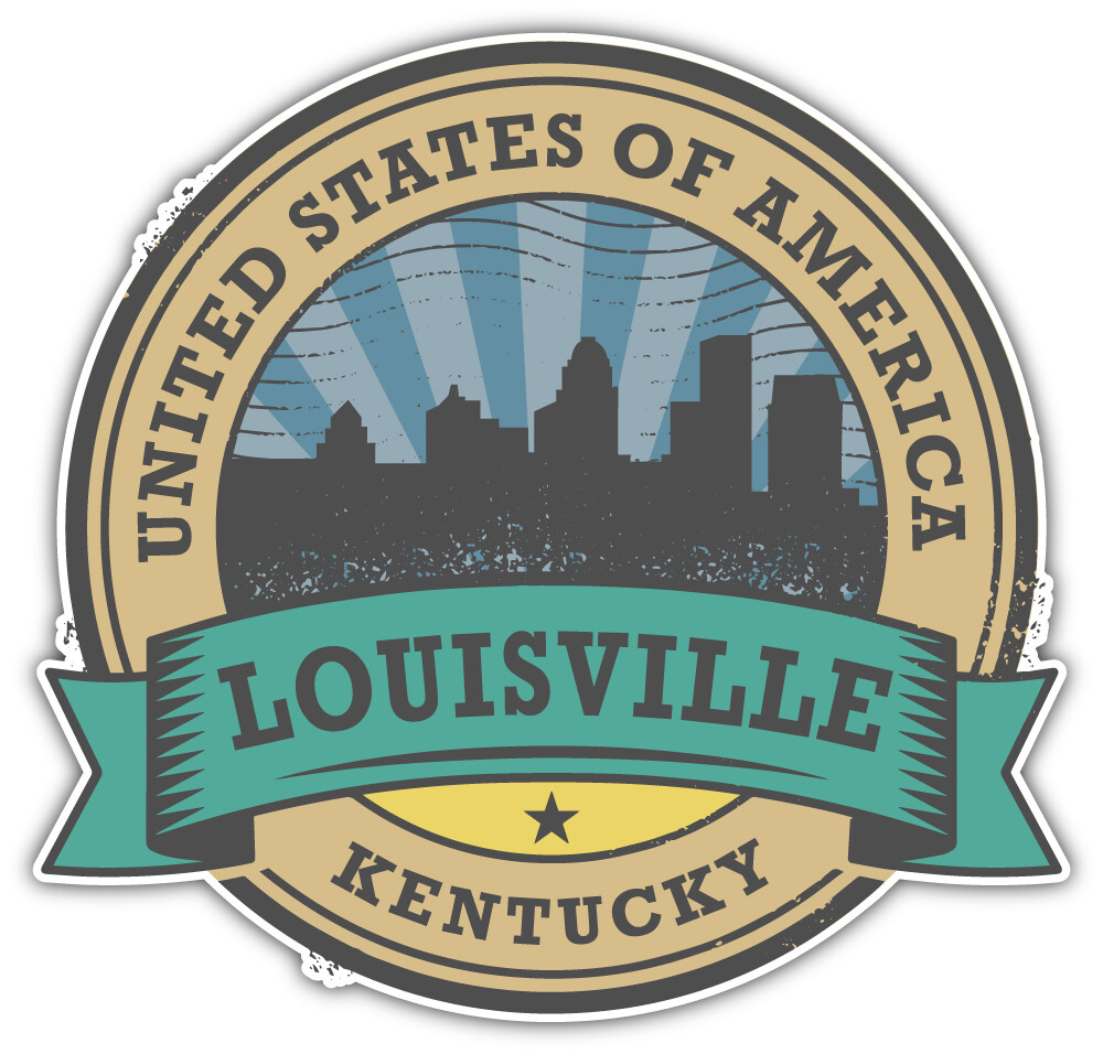 Louisville City Kentucky USA State Retro Badge Car Bumper Sticker Decal ...