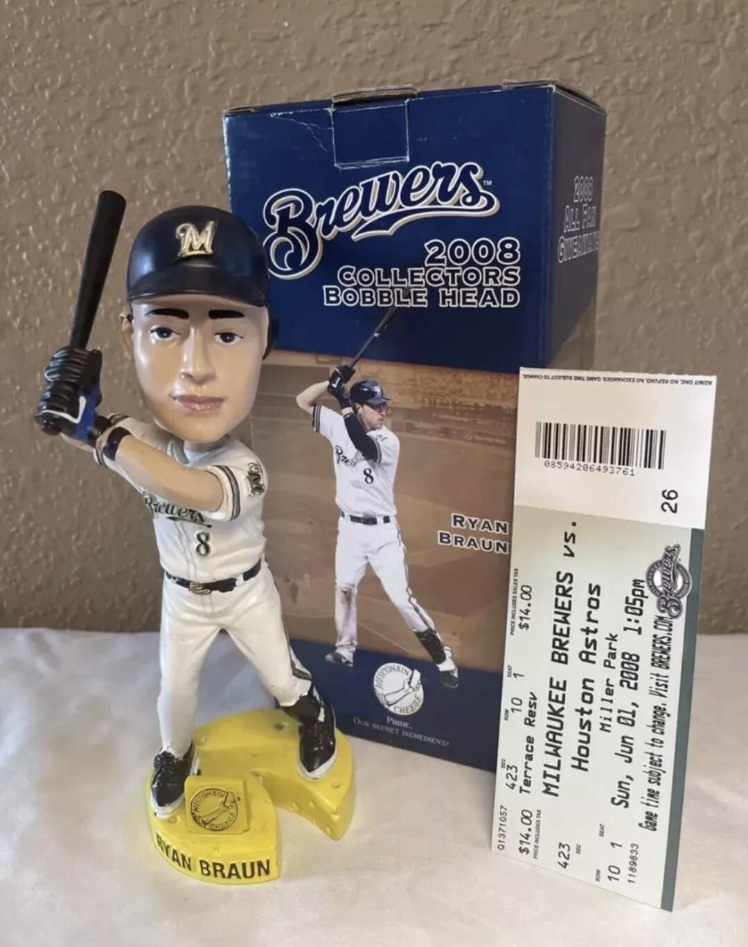 Milwaukee Brewers Bobblehead Ryan Braun NIB SGA Bobblehead With Game ...