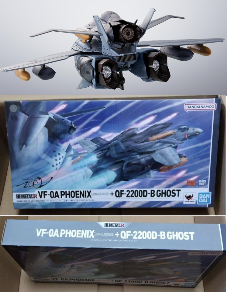 HI-METAL R Macross Zero VF-0A Phoenix ( Kudo Shin ) + QF-2200D-B Ghost ...