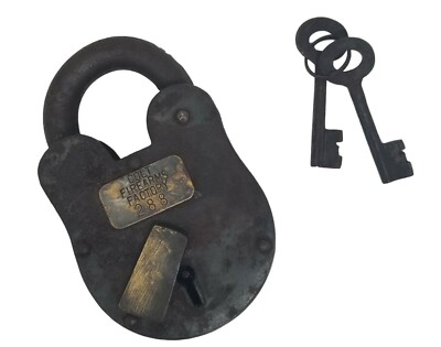 Colt Firearms Factory 3" x 5" Cast Iron Lock & Keys With Antique Finish ...