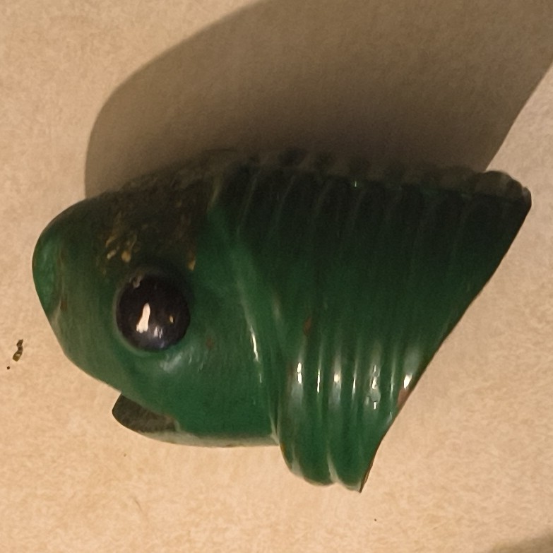 Vintage Green Cast Iron Fish Head Doorstop Decorative Collectible ...