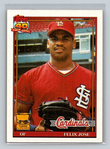 1991 Topps All-Star Rookie Cup #368 Felix Jose St. Louis Cardinals Baseball Card | eBay
