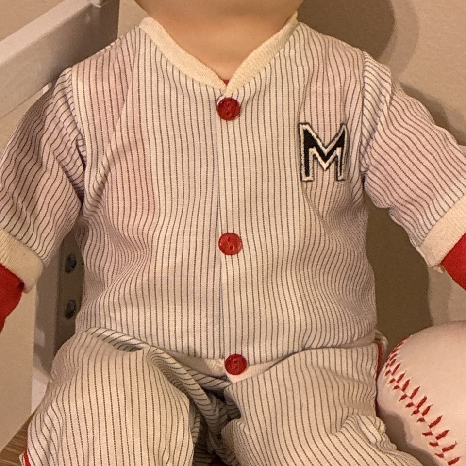 Yolando Bello MICHAEL Baseball Costume Porcelain Sitting Boy Doll Edwin ...