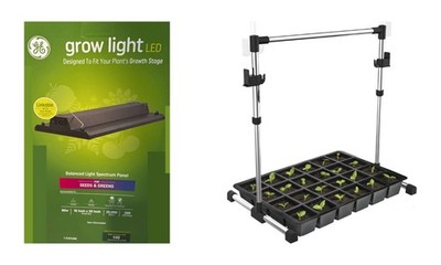 GE grow light LED Seed Starter KIT-- LED Light Panel and Light Stand ...