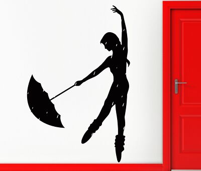 Wall Sticker Vinyl Decal Girl With Umbrella Romantic Decor For Girl ...