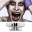 JOKER GRILLZ 8 Teeth Top Bottom Silver Plated Fake Grills for Halloween ...
