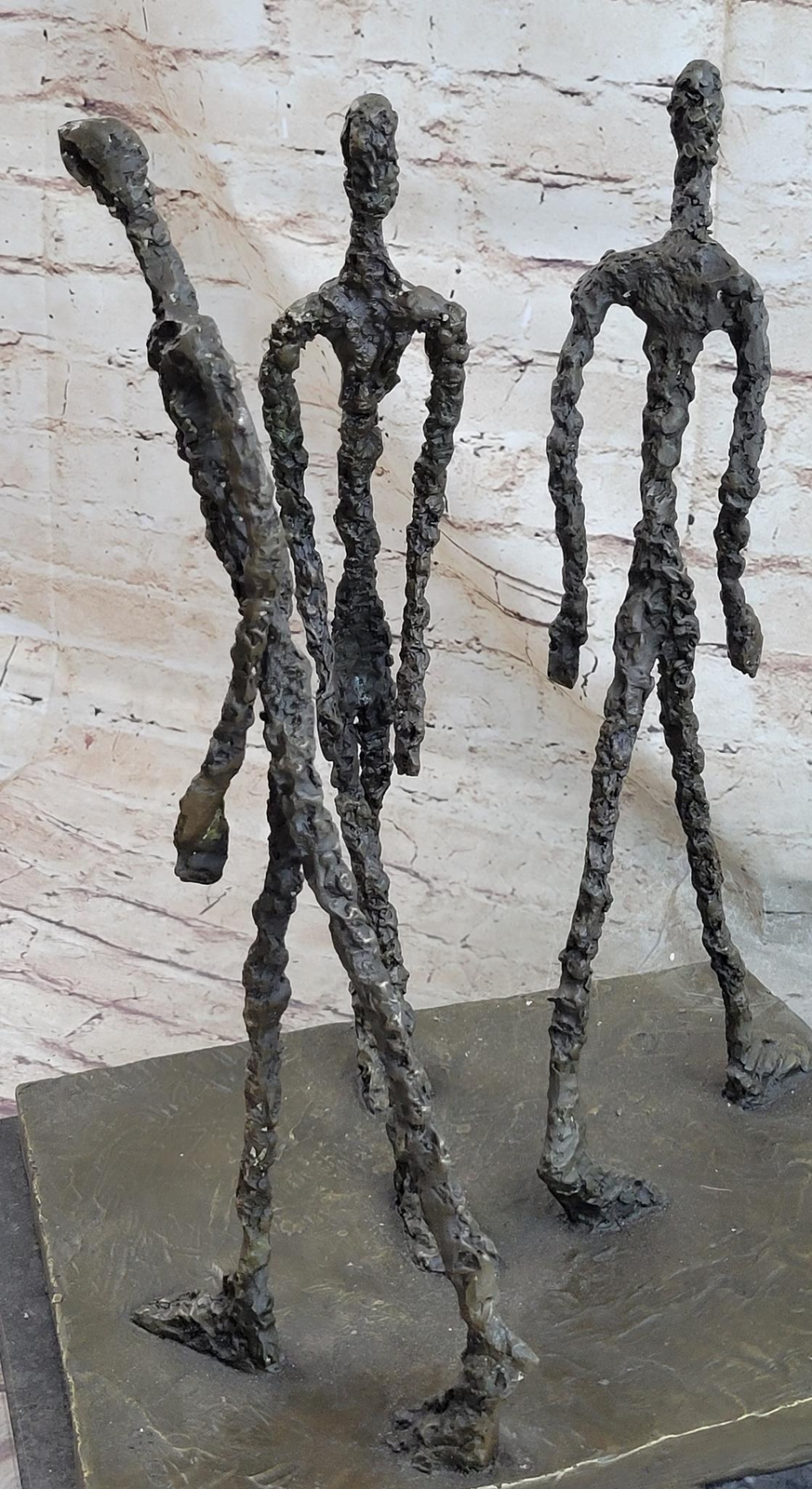 Three Walking Men Surrealist Abstract Stick Figure Man Bronze Sculpture ...
