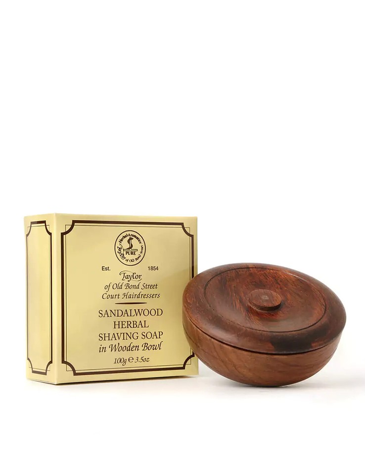 Taylor Of Old Bond Street Sandalwood Shave Shaving Soap In Wooden Bowl ...