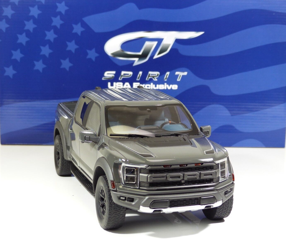 Ford F-150 Raptor 2022 Pick Up Dark Gray Black Rims 1:18 US051 GT ...