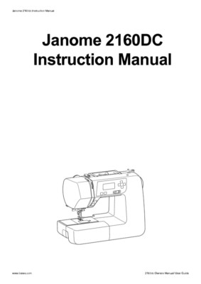 Janome 2160DC Sewing Machine Instruction Manual | eBay