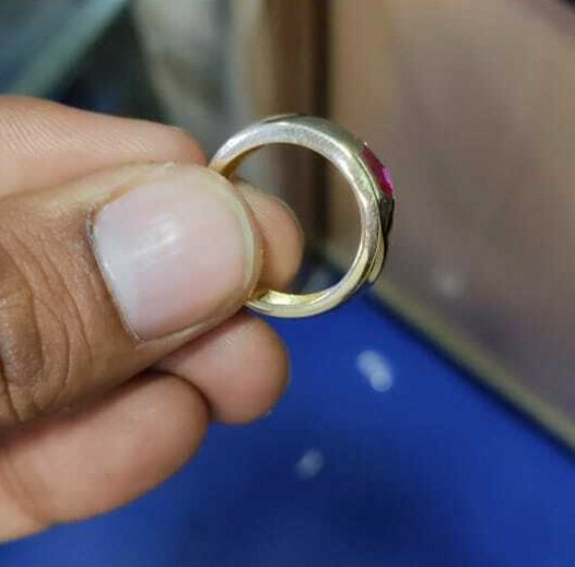 2ctw Lab Created Red Ruby stylish solitaire men ring father hubby 14k ...