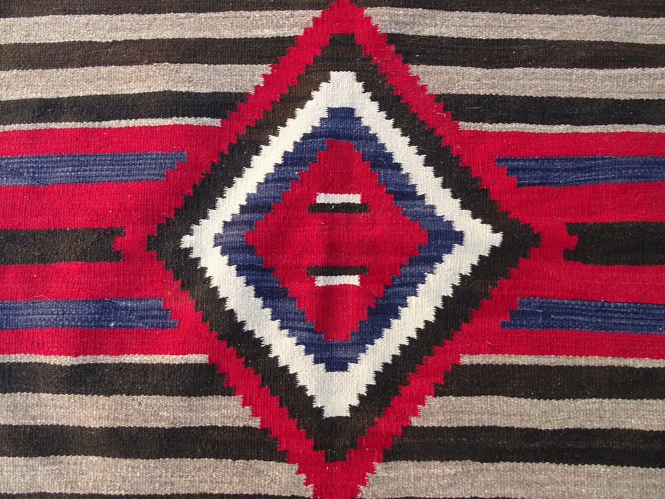 Early Navajo Indian Third Phase Transitional Rug Chief's Blanket Wool ...