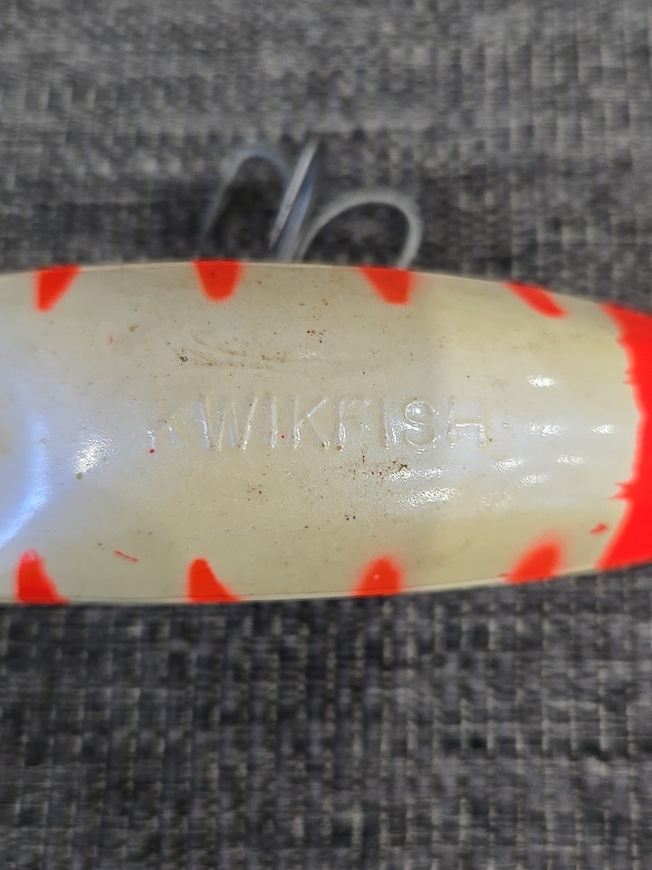 Luhr Jensen Kwikfish K14 Fishing Lure No Rattle White Orange USA Pre ...