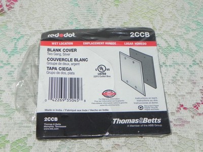 Thomas Betts/Red Dot 2CCB Blank Cover, 2 gang silver for wet locations ...