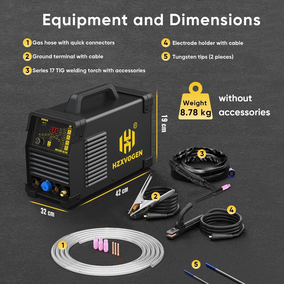 UK 5 in 1 Aluminium Pulse TIG Welding Machine 200Amp 240V AC DC TIG MMA ...