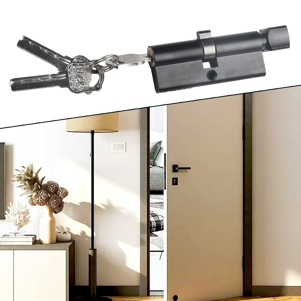 3 Keys Included Door Lock Cylinder Indoor Lock Cylinder 30-10-30mm Size ...