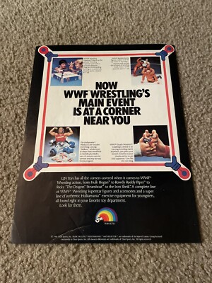1987 WWF LJN WRESTLING FIGURE RING BENDIES PRINT AD HULK HOGAN IRON ...