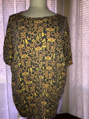 LuLaRoe XXS Light Heathered Gray Irma With Rainbow Patterns | eBay