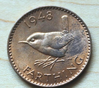 1948 Great Britain Farthing Wren Bird | eBay