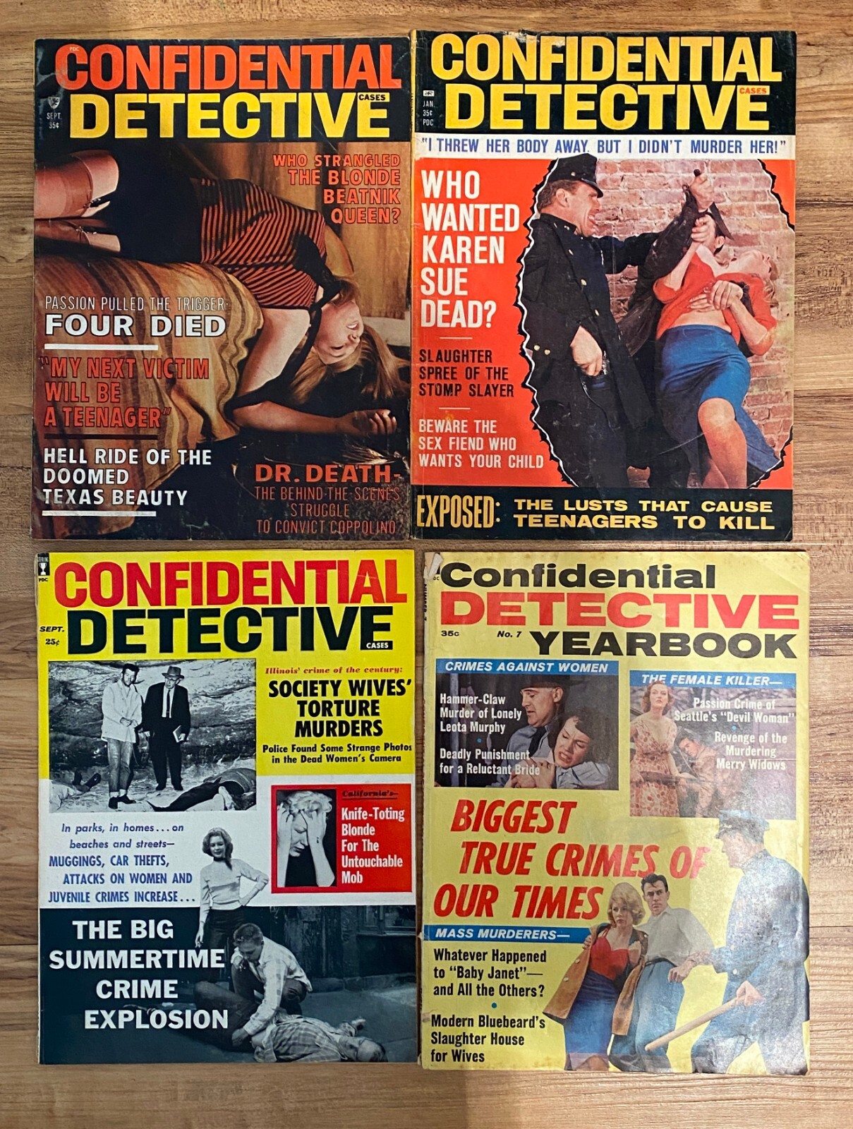 Confidential Detective Cases Magazine LOT Yearbook 7 1963/Jan 1966/Sept ...