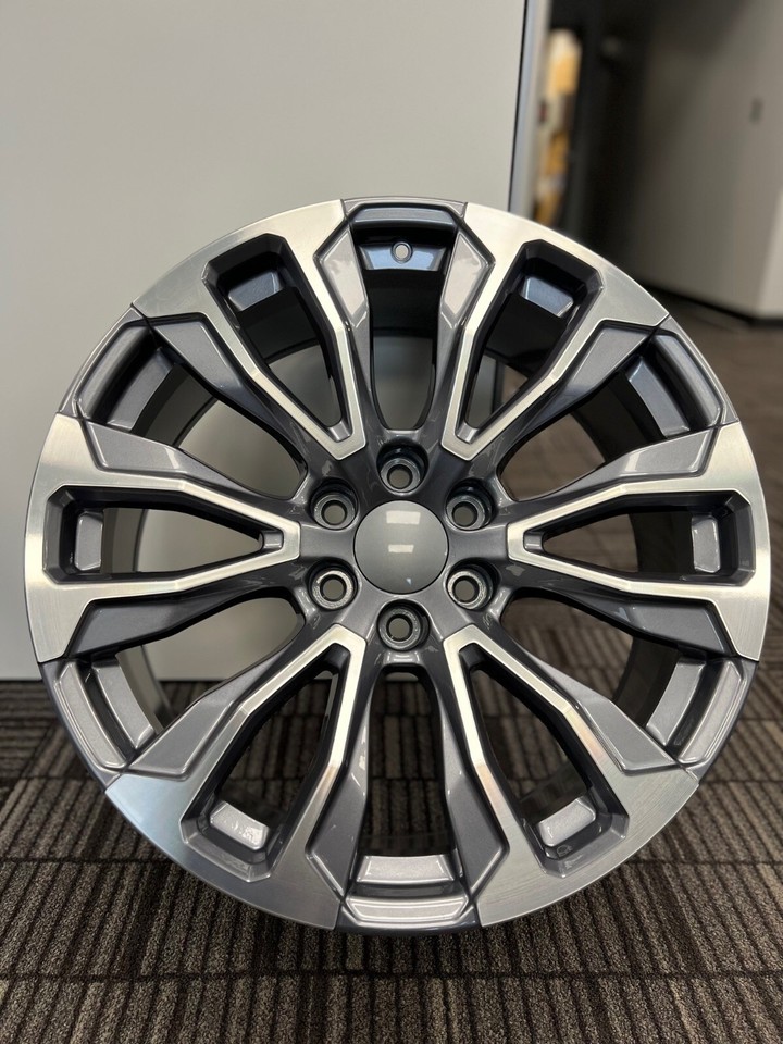 4 New GMC Sierra AT4 Wheels 24x10 Gun Metal OE 24" Silverado Denali ...