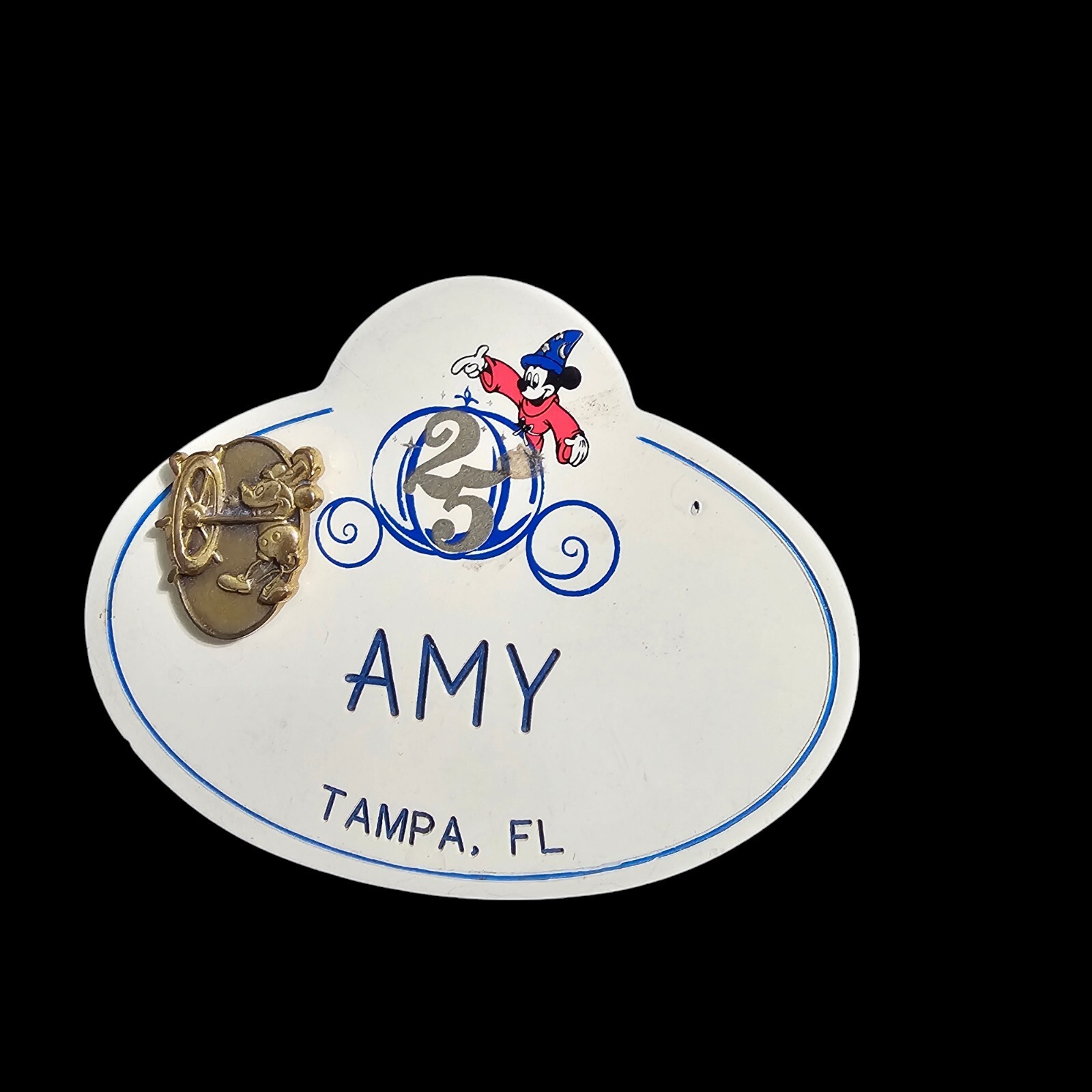 Walt Disney World 1, 5, 10 Year Cast Member Service Pin And AMY Name ...